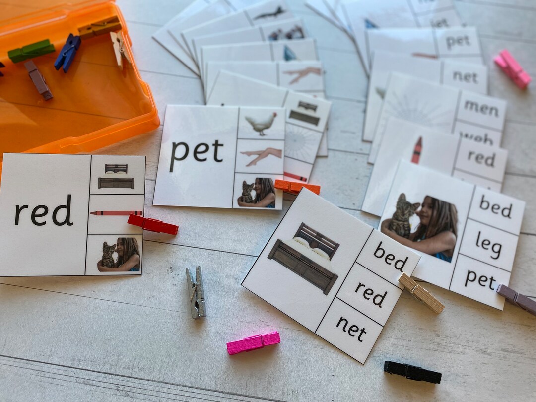 Short E Vowel Sounds Phonics Activity Cards Montessori Preschool ...