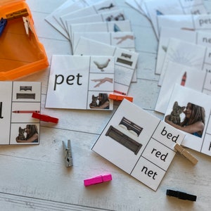 Short E Vowel Sounds Phonics Activity Cards- Montessori Preschool ...