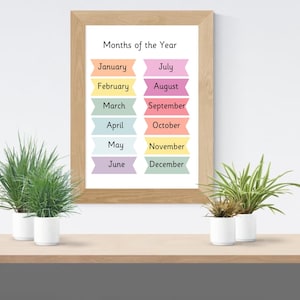 Months of the Year- Wall Art- Teacher, Classroom, Homeschool, Kids Room ...