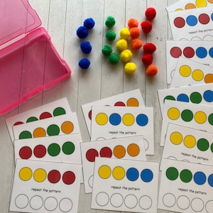 Pom Patterns Task Box Activity Set- Montessori Learning Toy for ...