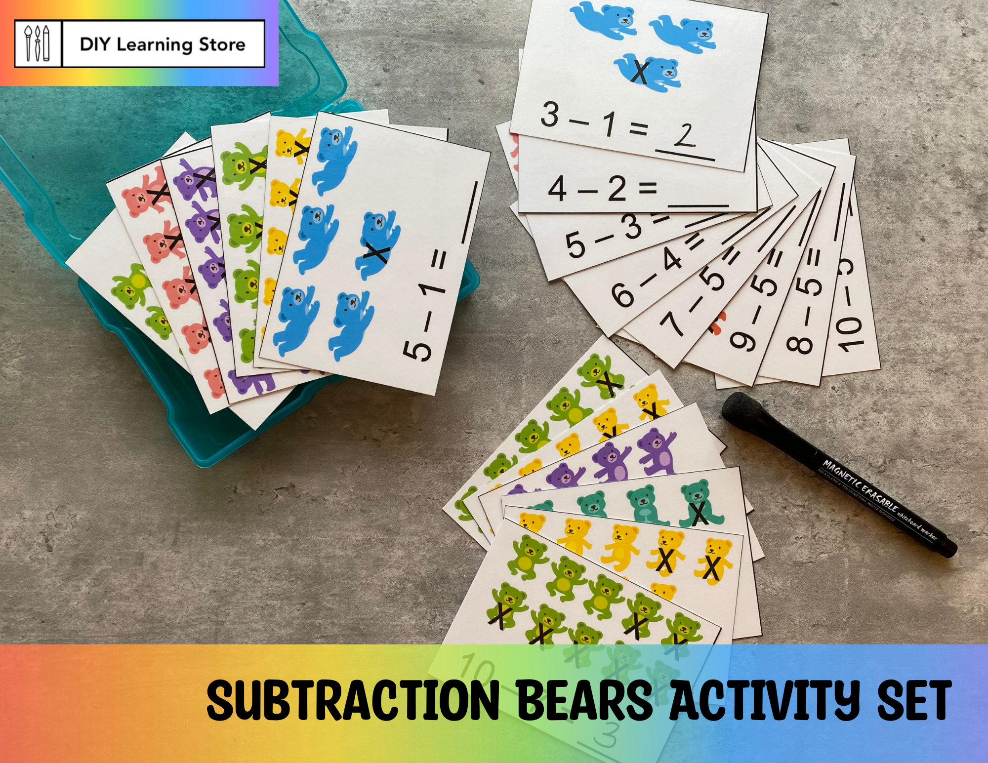 Subtraction Bears Activity Cards – Montessori Math (PDF) - Etsy