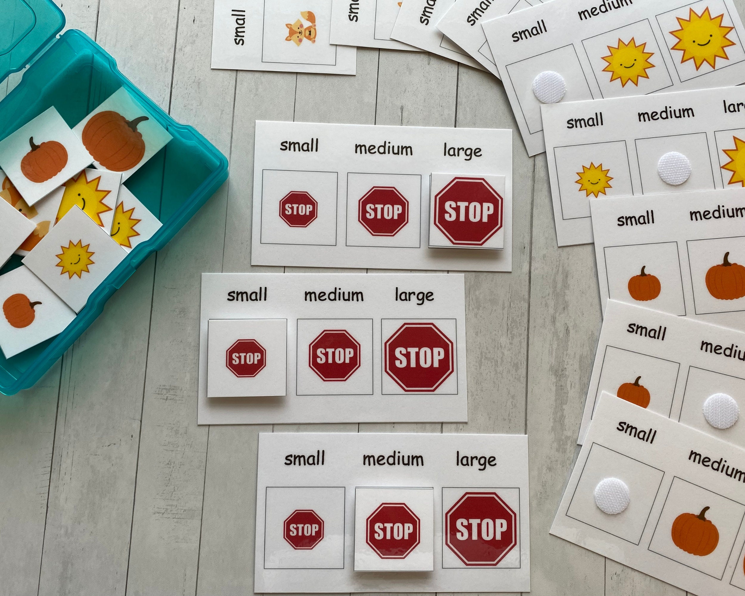 Size Sorting Task Box Cards 1 - Instant Download- Montessori Learning ...