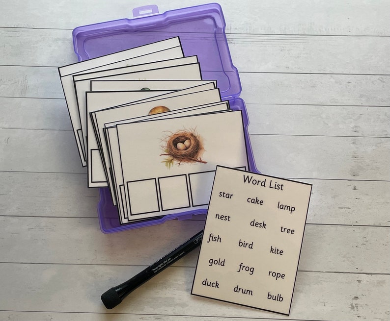 Spelling Practice 4-letter Words Task Box | Printable Literacy Game for ...