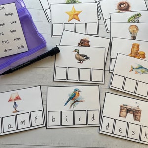 Spelling Practice 4-letter Words Task Box | Printable Literacy Game for ...