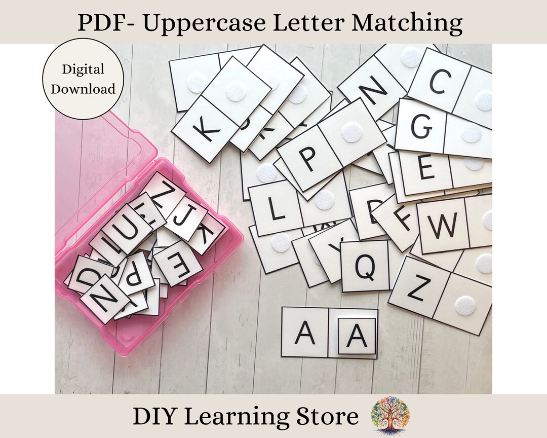 PDF Uppercase Letter Matching Task Box Activity Set for Toddlers ...