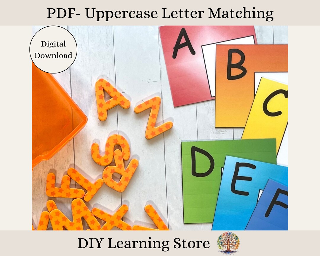 Uppercase Letter Matching- Activity Cards- Educational Prints ...