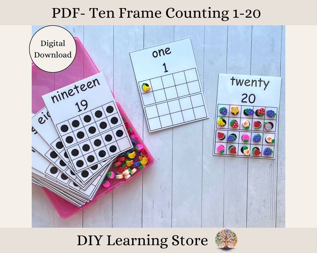 Ten Frame Counting 1-20 Activity Cards-instant Download- Montessori ...