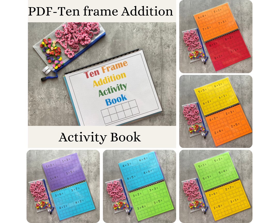 PDF Ten Frame Addition Activity Book Montessori Kindergarten Learning ...