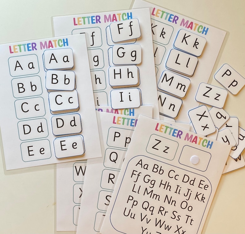 Letter Match- Montessori Preschool Learning Worksheets- Alphabet ...