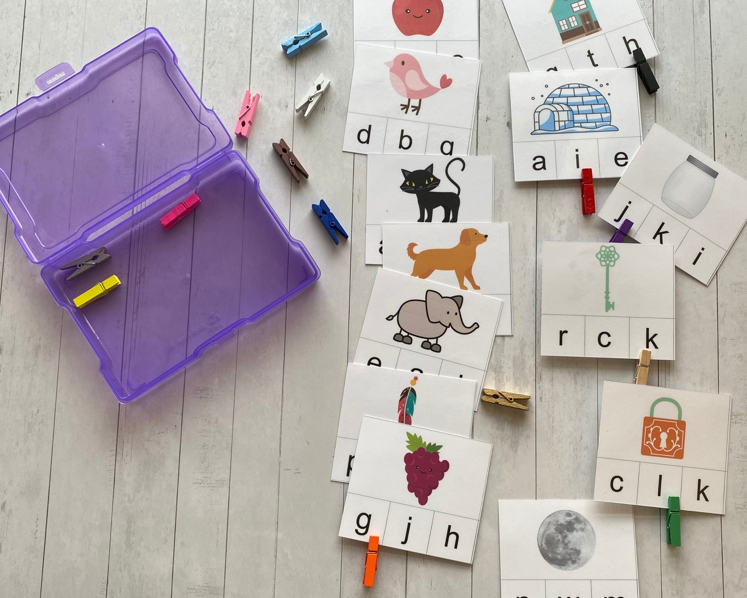 Beginning Sounds Task Box Activity Set- Montessori Learning Toy for ...