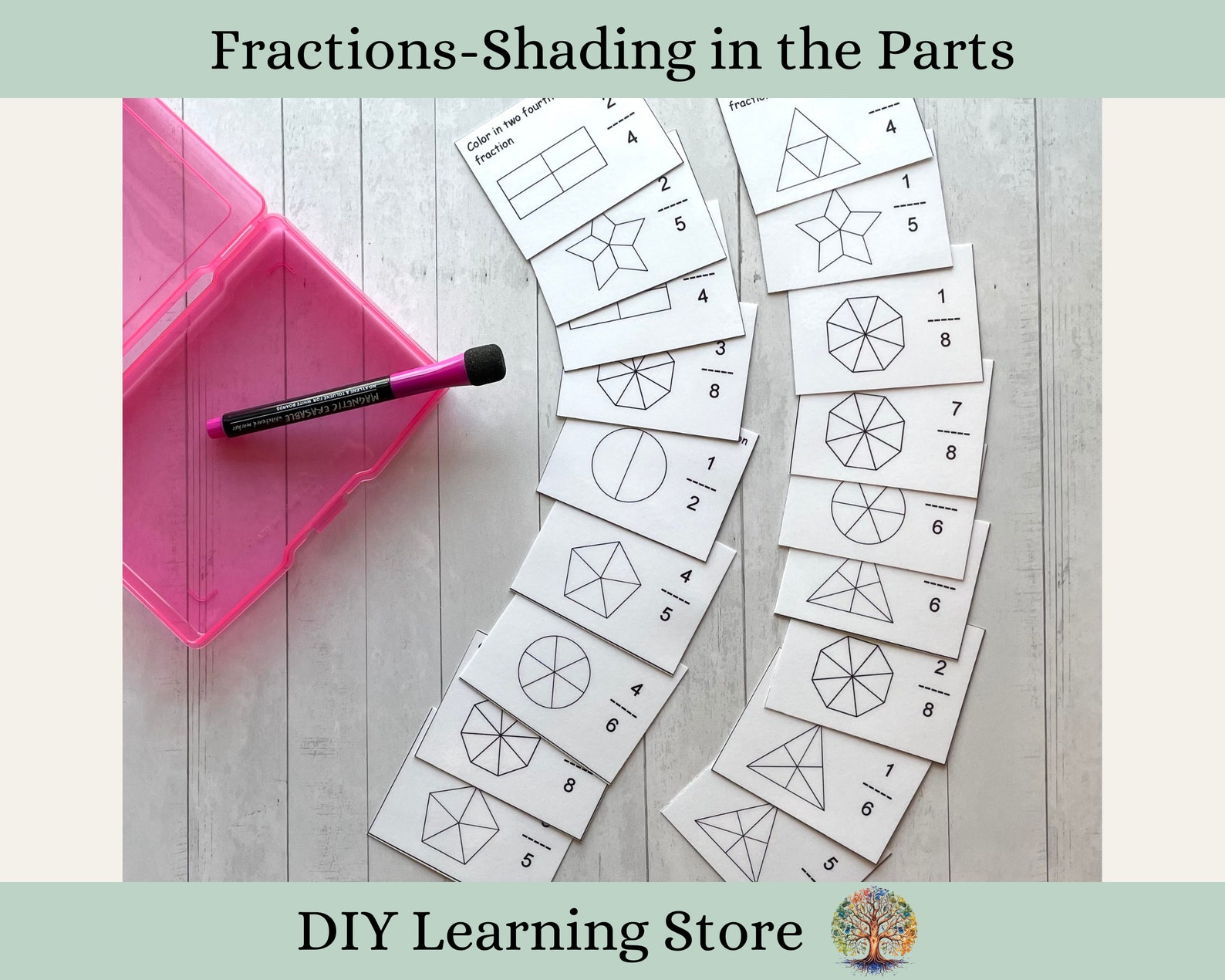 Fractions Activity- Shading in the Parts- Montessori Learning Toy for ...
