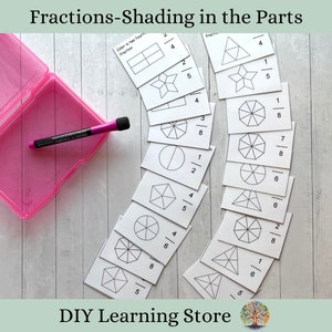 Fractions Activity Shading in the Parts Montessori Learning Toy for ...