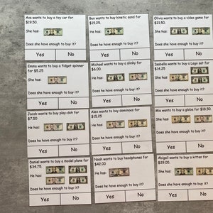 Word Problems With Money Activity Set- Montessori Learning Toy for ...