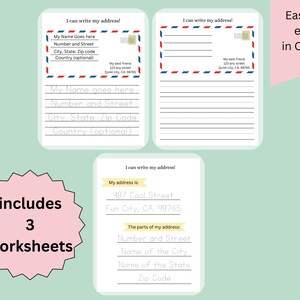 Editable Address Worksheets Practice Learning Life Skills Busy Binder ...