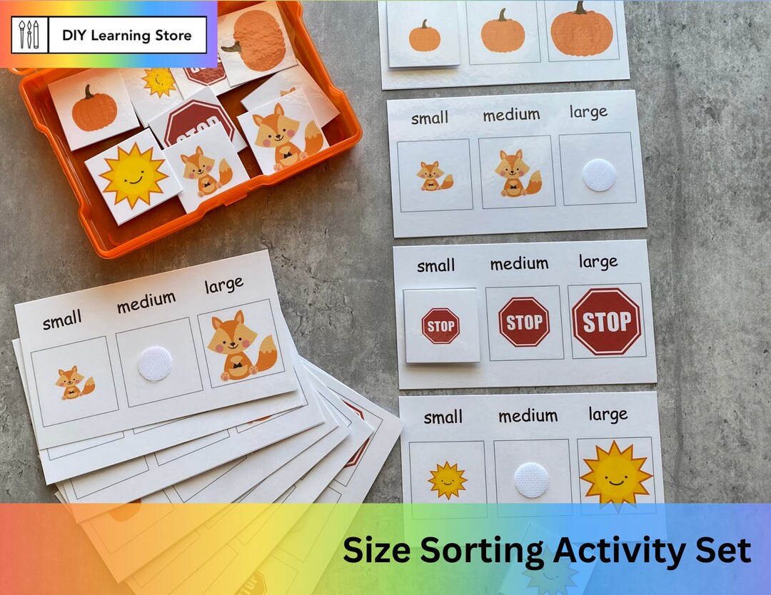 PDF Size Sorting Task Box Cards 1 Instant Download - Etsy