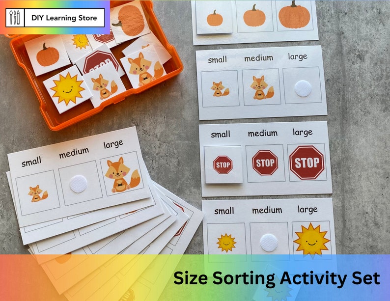 Size Sorting Montessori Task Cards – Preschool Learning (PDF Download ...