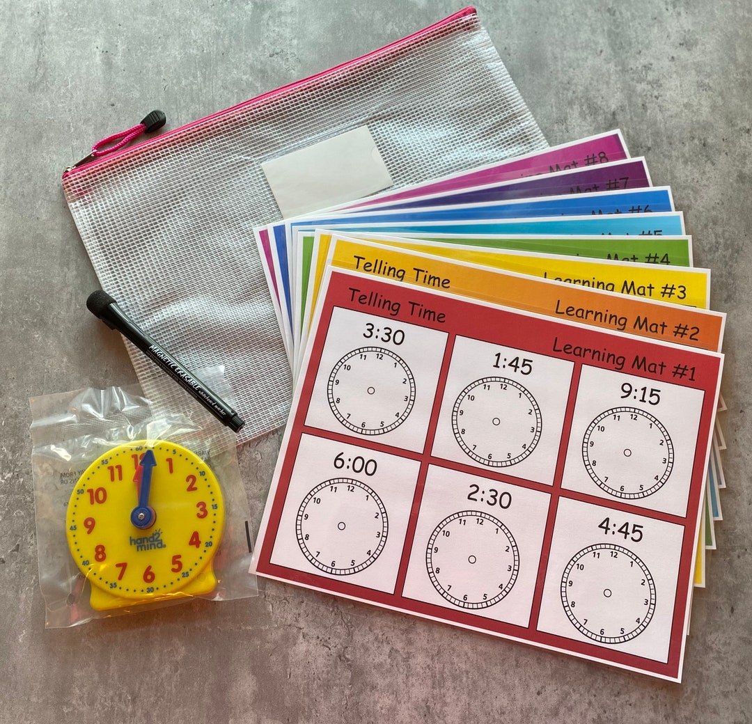 Telling Time Activity Set Montessori Learning Toy for Preschool ...