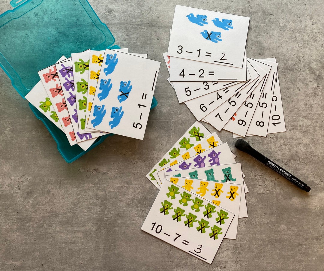 Subtraction Bears 1st Grade Math Activity Set Montessori Learning Toy ...