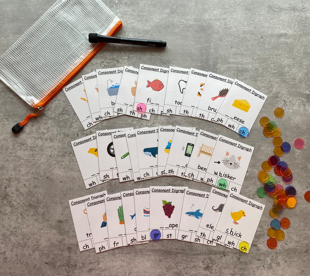 Consonant Digraph Matching and Fill in the Blank Learning Activity Set ...