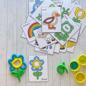 Spring Play Dough Mats- Task Card Set- Fine Motor Skills- Toddler ...