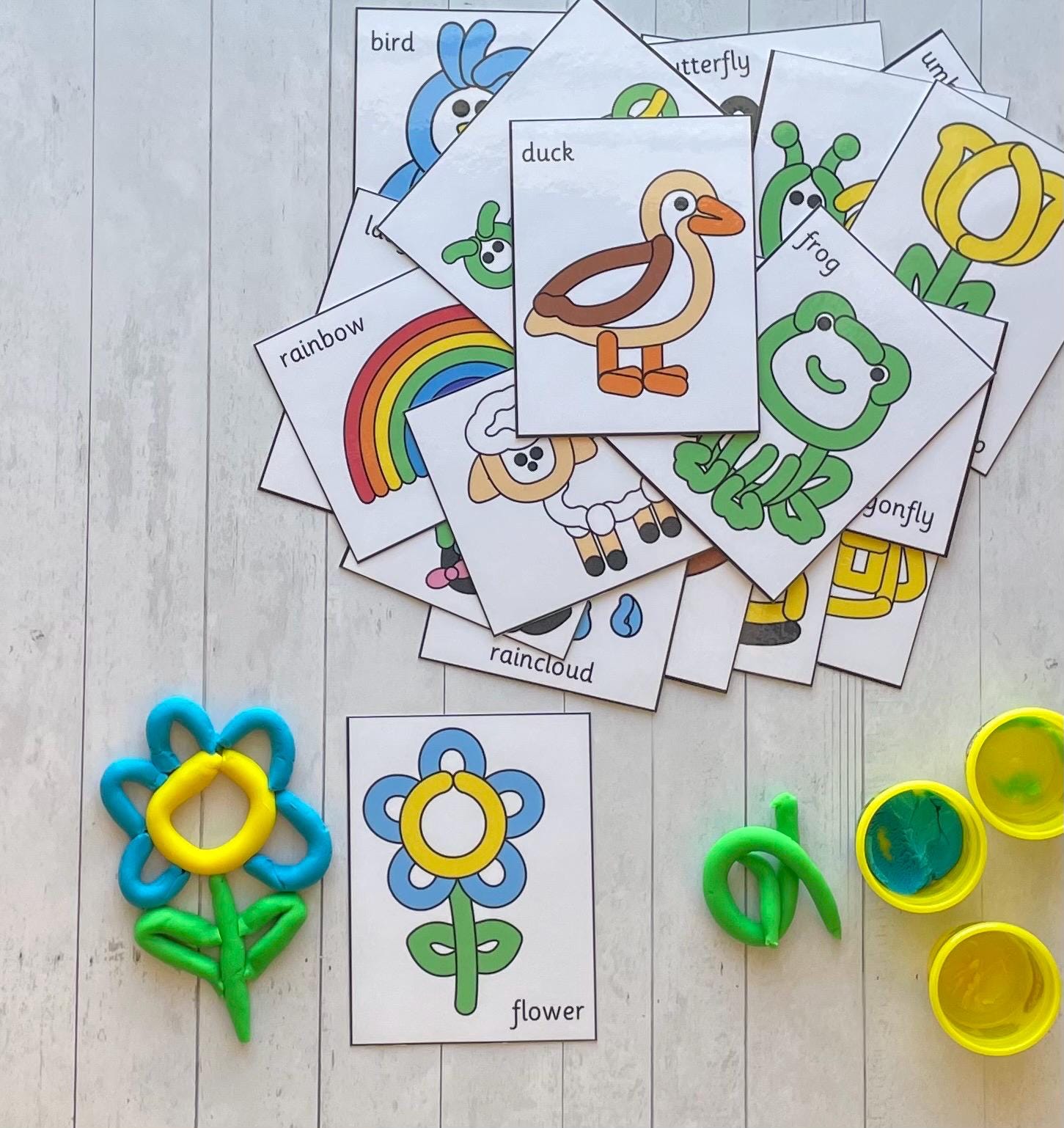 Spring Play Dough Mats- Task Card Set- Fine Motor Skills- Toddler ...