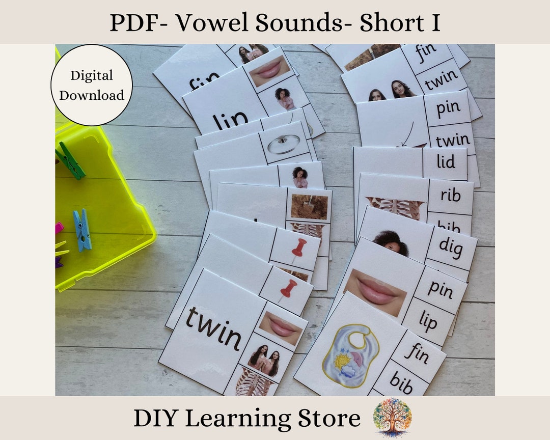 Short I Vowel Sounds- Phonics Activity Set- Montessori Inspired ...