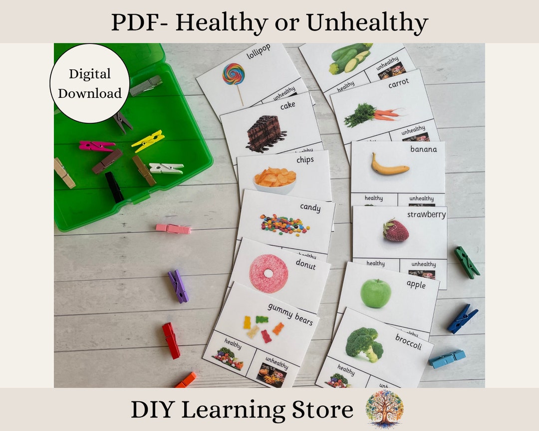 PDF Healthy or Unhealthy Activity Cards Instant Download Montessori ...