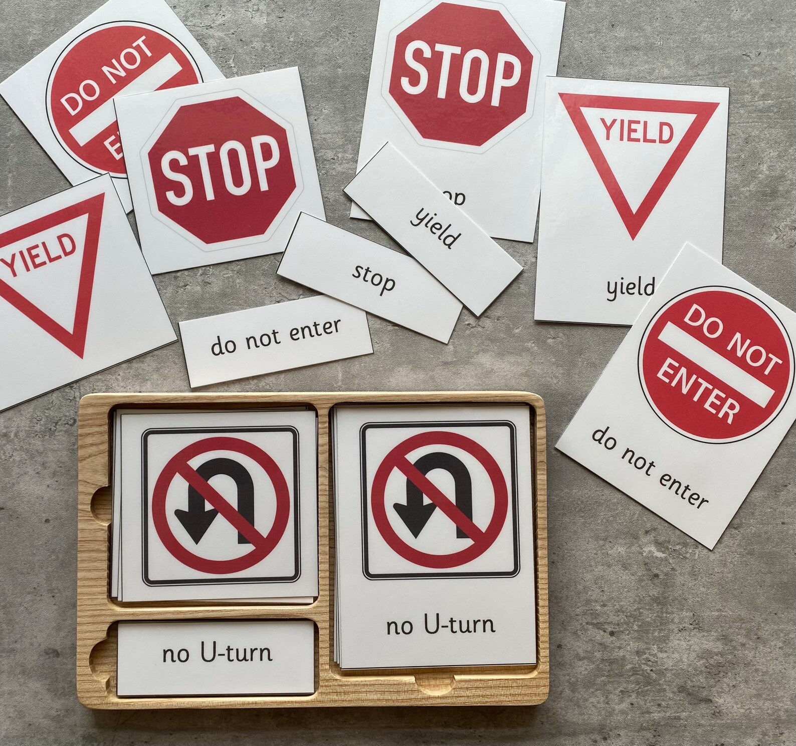 Road Signs- Montessori 3 Part Flash Cards- Instant Download- Editable ...
