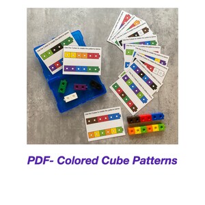 Colored Cube Pattern Cards – Montessori Math Activity (digital Download ...
