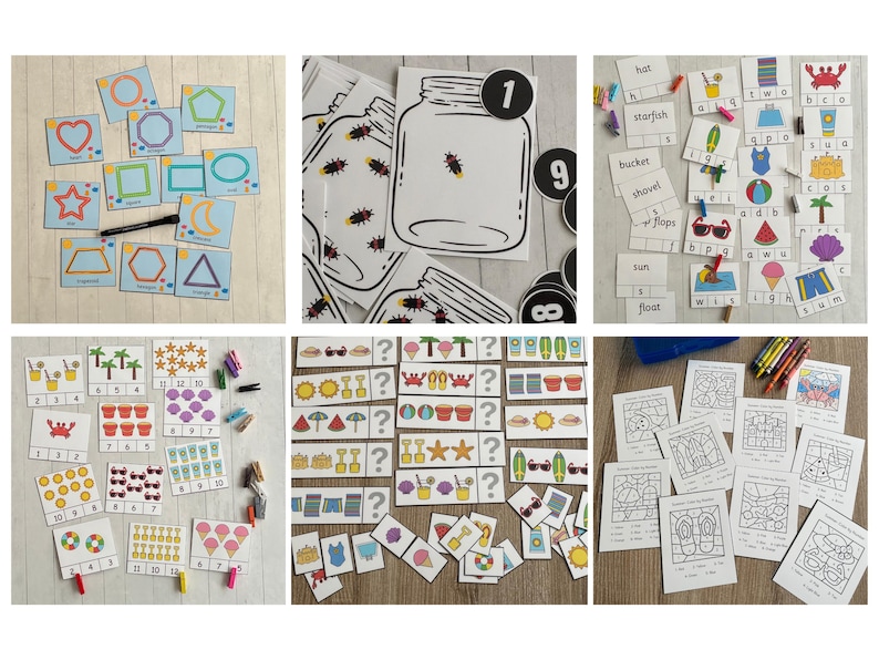 Summer Task Box Bundle- 16 Activities for Preschool, Kindergarten ...