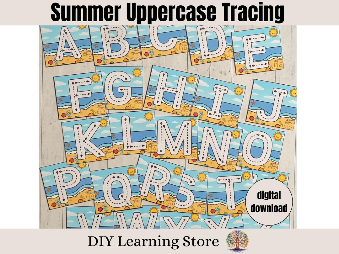Uppercase Tracing- Summer Letter Cards- Toddler Activities- Preschool ...