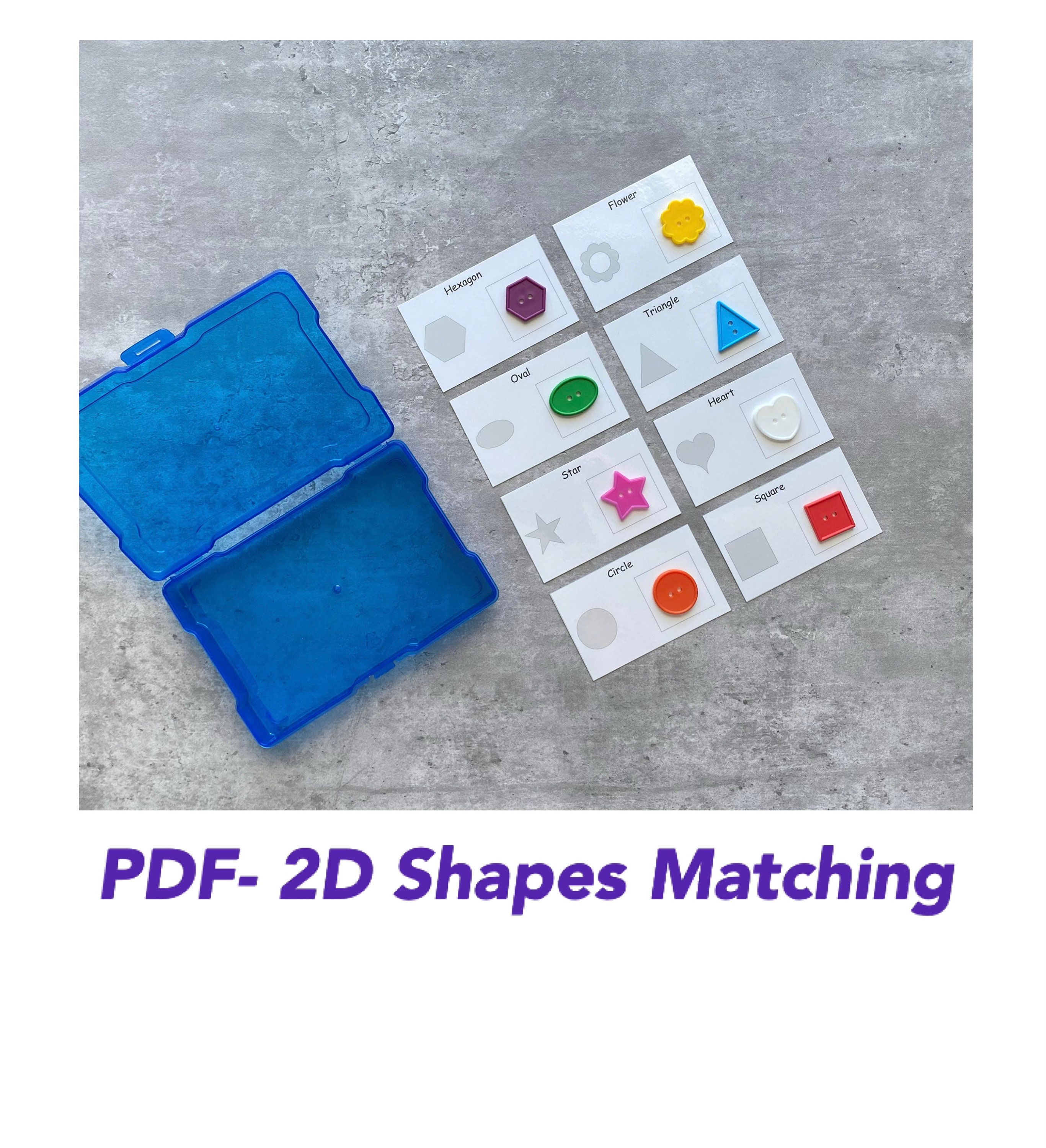 PDF 2D Shape Button Matching Activity Cards - Etsy