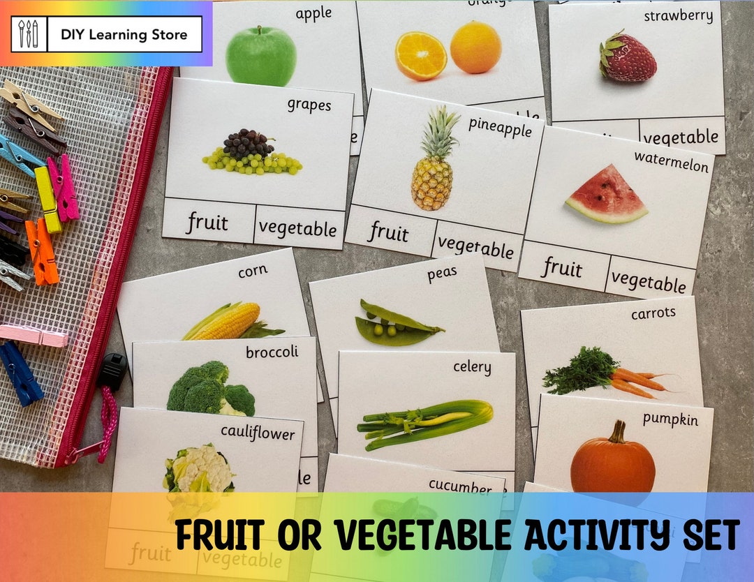 Fruit & Vegetable Sorting Cards – Montessori Learning Activity (PDF) - Etsy