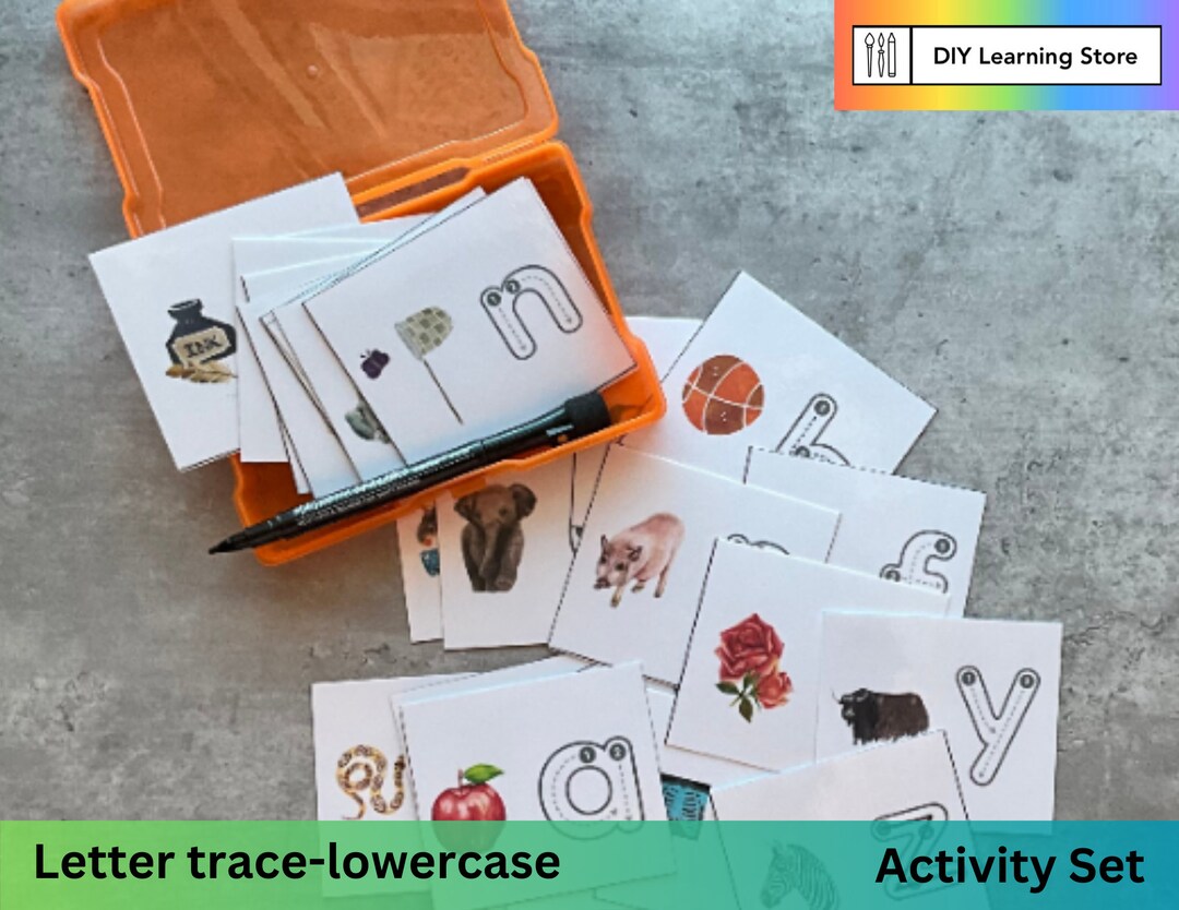 Lowercase Letter Tracing With Beginning Sounds Pictures- Montessori ...