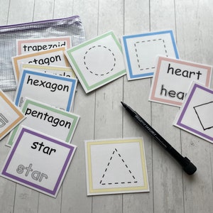 Shape Tracing Cards - Etsy