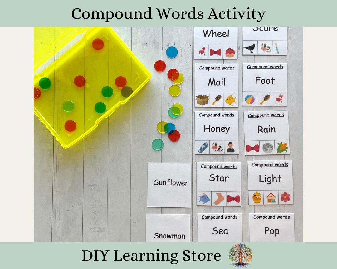 Compound Word Matching-answers on the Backside-activity Set- 1st Grade ...