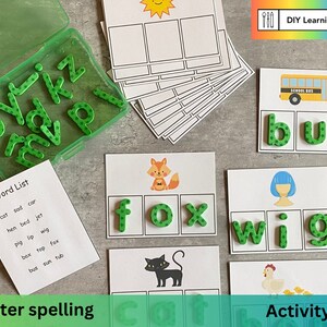 Spelling Practice-3 Letter Words-task Box Montessori Learning - Etsy