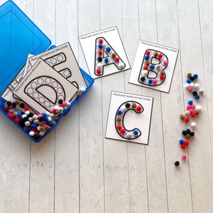 Pom Pom Alphabet- Task Box Activity Set- Homeschool, Special Education ...