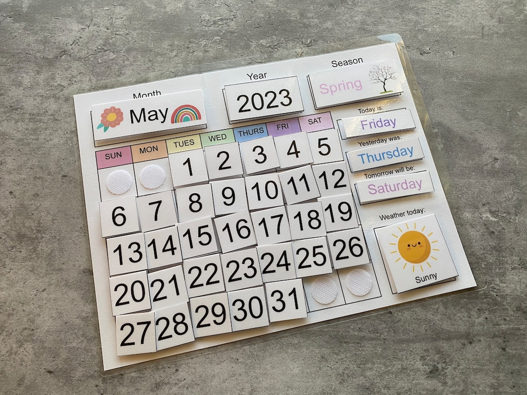 Kids Calendar- Preschool Calendar- Perpetual Calendar- Homeschool ...