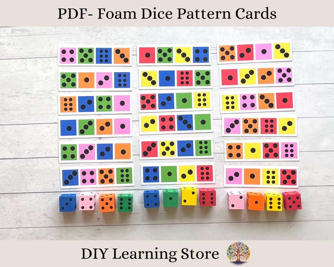 PDF Foam Dice Patterns Task Box Cards Montessori Resources Early ...