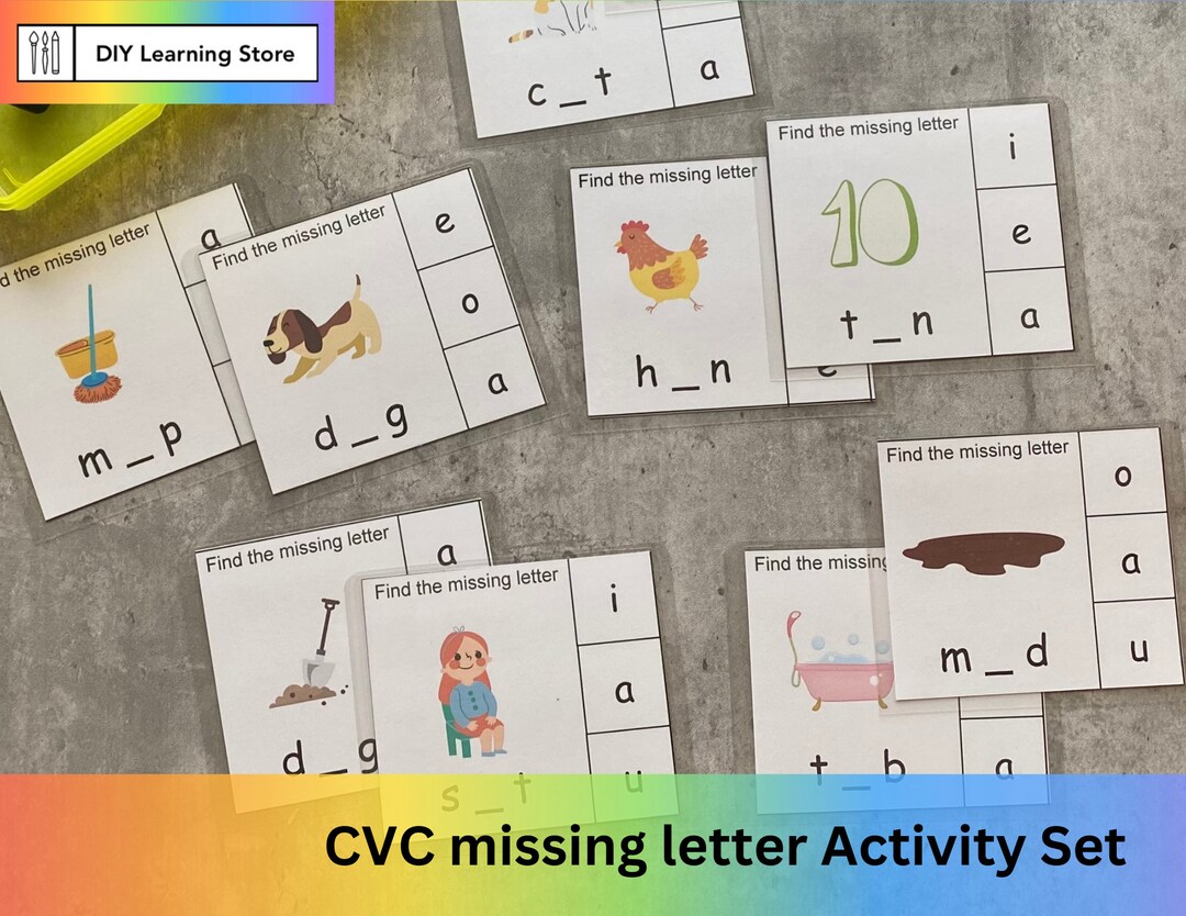 PDF CVC Missing Letter-set 1 Activity Cards Instant - Etsy