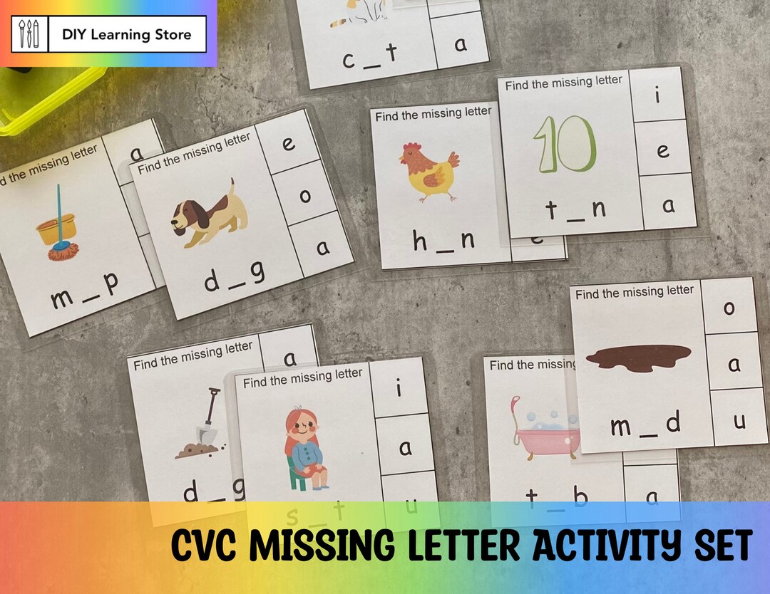 PDF CVC Missing Letter-set 1-activity Cards-instant Download - Etsy