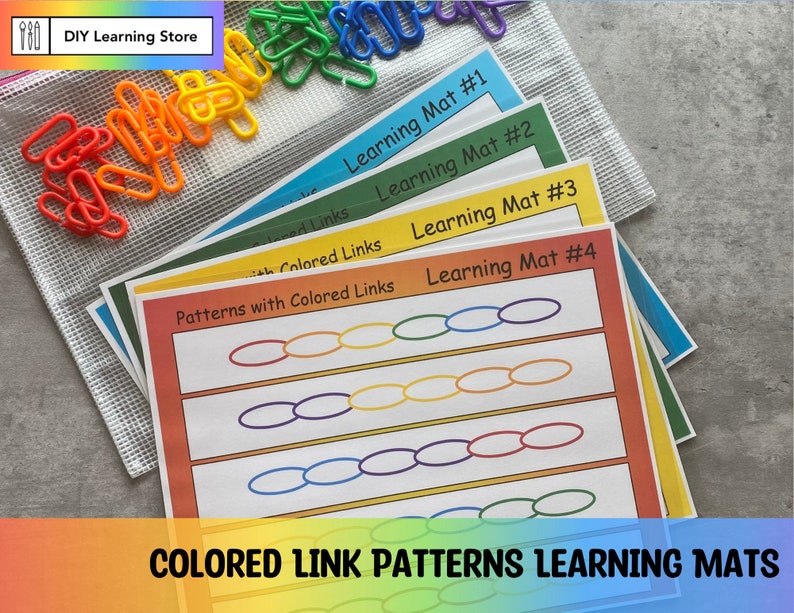 Colored Links Learning Mats- Montessori Early Learning Activity Pages ...