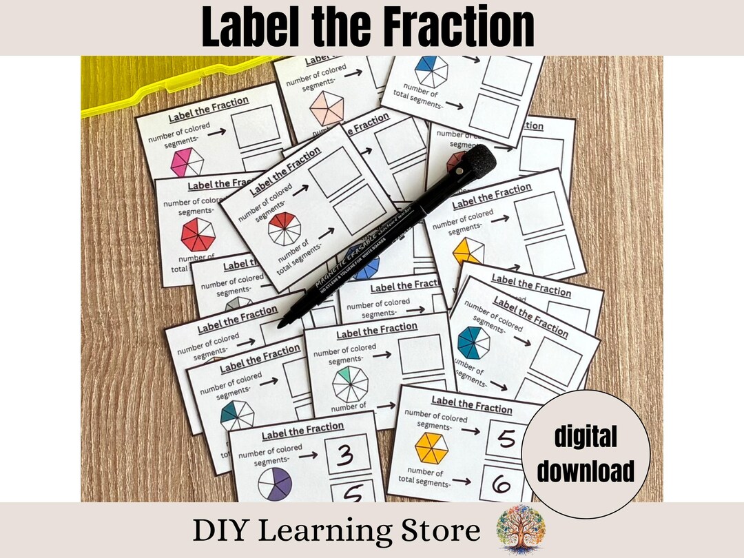 Fractions Labeling-activity Cards- Instant Download- Montessori ...