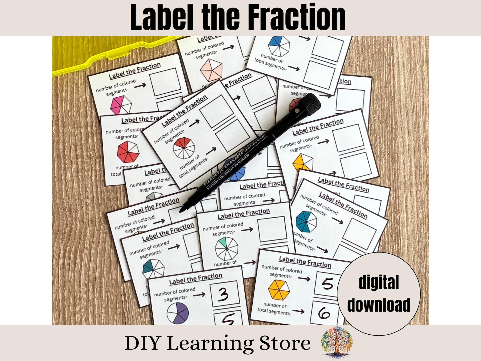 Fractions Labeling Activity Cards – Montessori Learning Toy (PDF) - Etsy