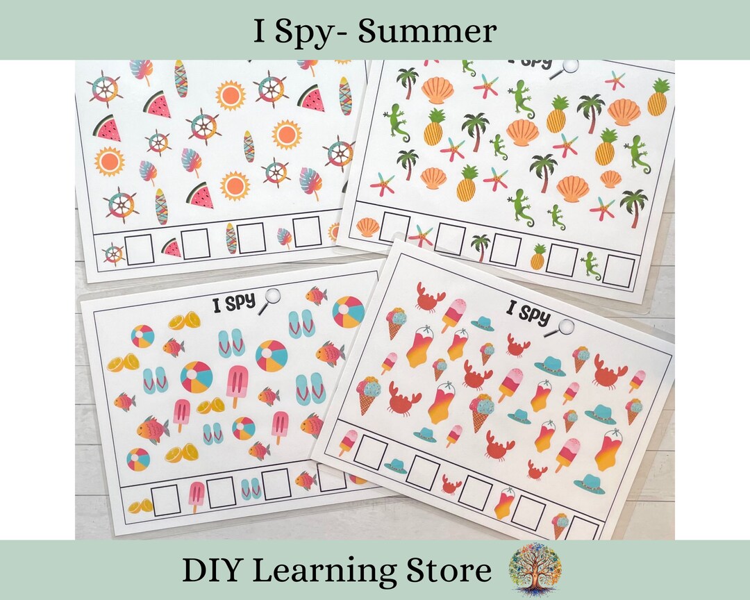 I Spy Games- Summer Theme -preschool -kindergarten- Special Education ...