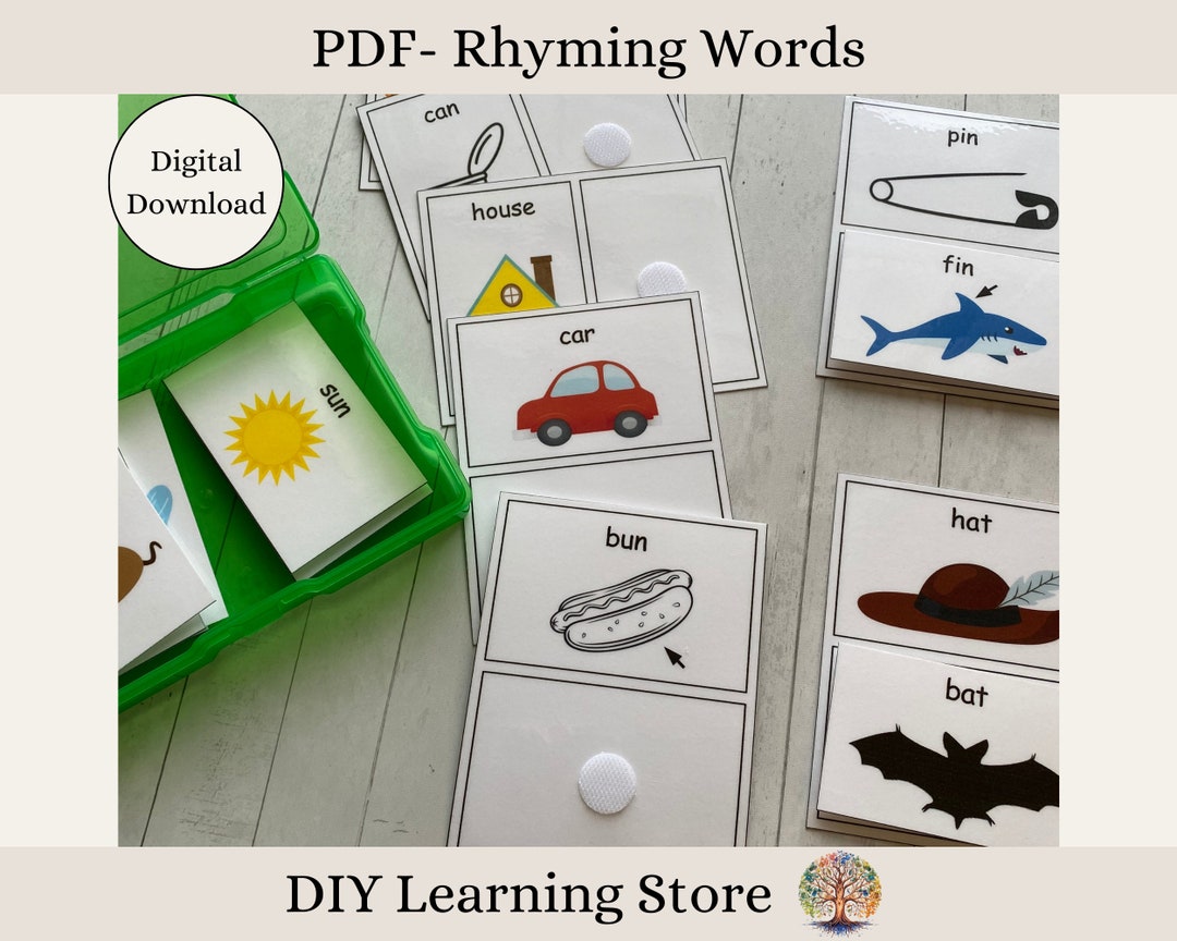 PDF Rhyming Words Activity Set-instant Download Montessori Learning Toy ...