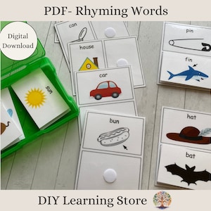 PDF Rhyming Words Activity Set-instant Download Montessori Learning Toy ...