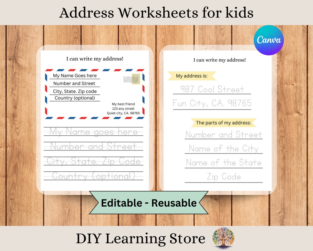 Editable Address Worksheets- Practice Learning Life Skills- Busy Binder ...