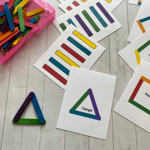 Shapes and Patterns With Craft Sticks- Activity Set for Preschool and ...